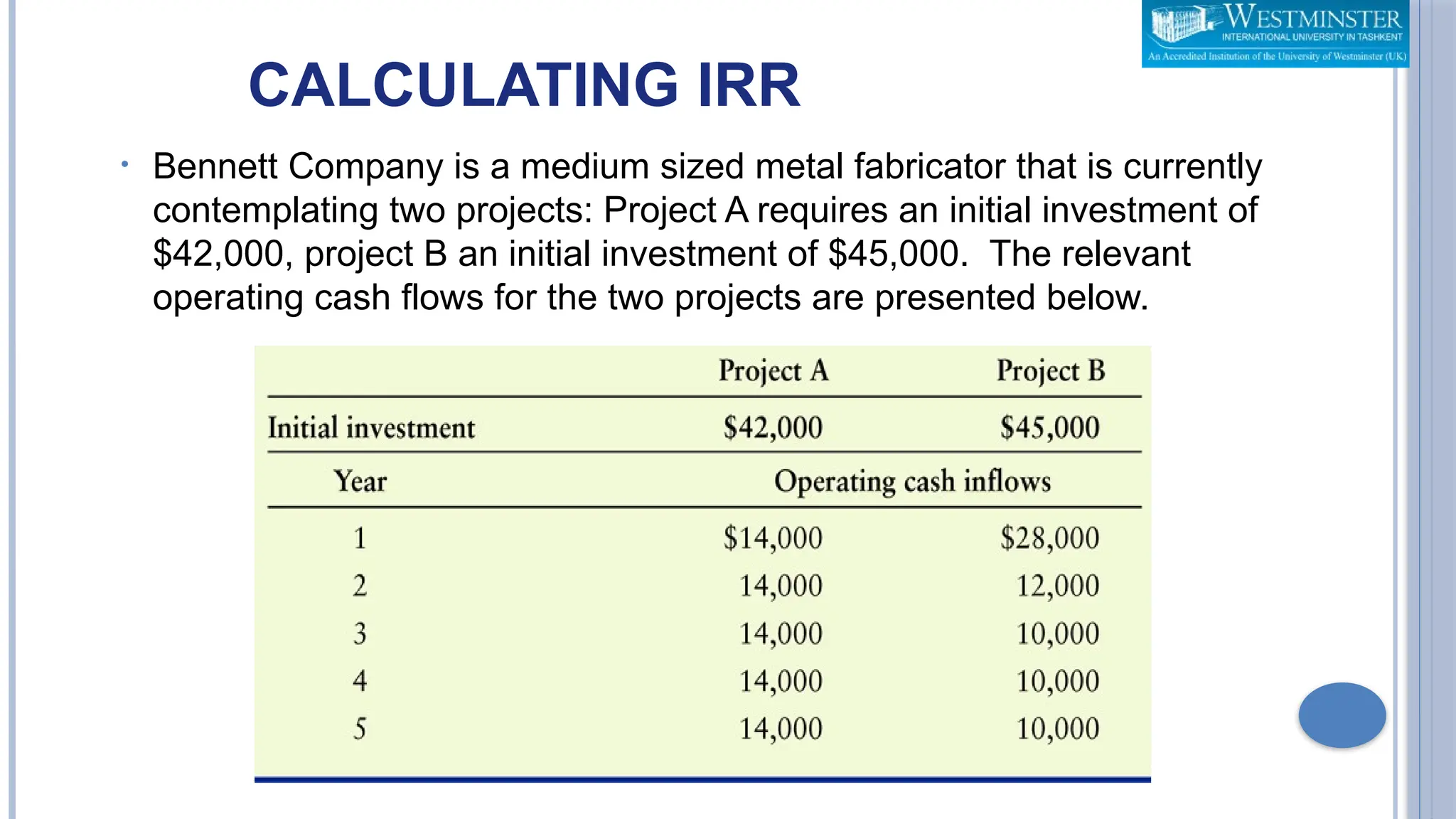 Lecture 5. Investment Criteria (NPV, IRR) | PPT