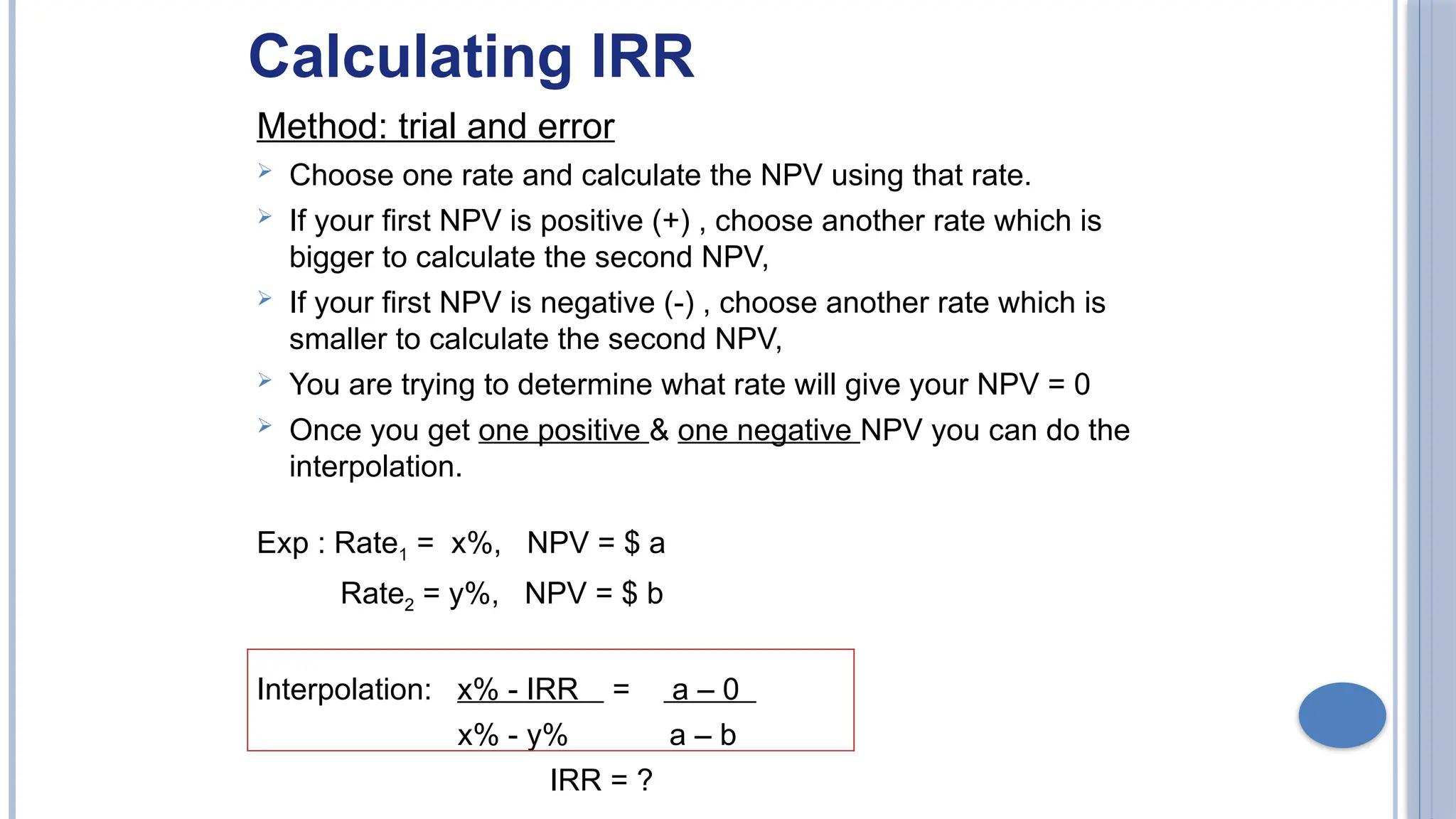 Lecture 5. Investment Criteria (NPV, IRR) | PPT