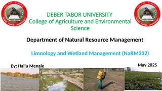 Wetlad Management, Key principles of wetland Management | PPT