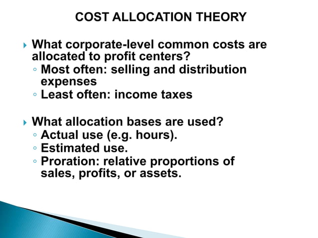 Lecture 5 cost allocations- theory | PPTX