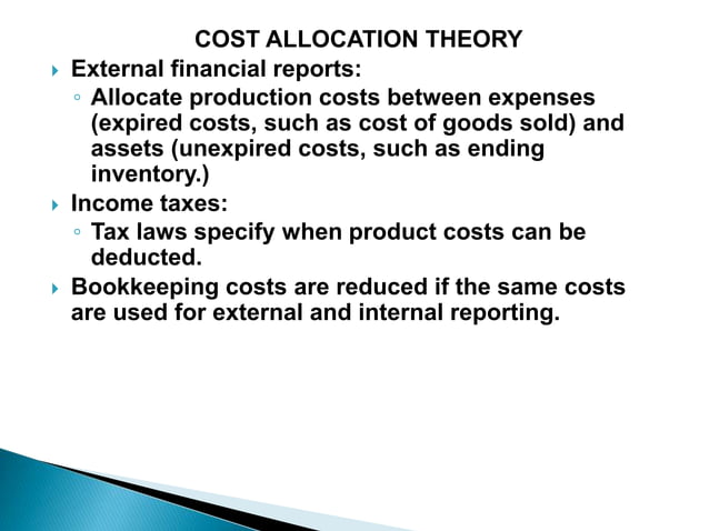 Lecture 5 cost allocations- theory | PPTX