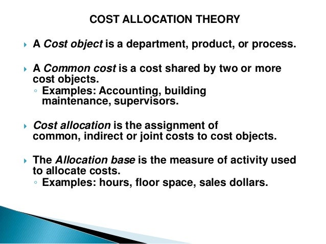 Lecture 5 cost allocations- theory