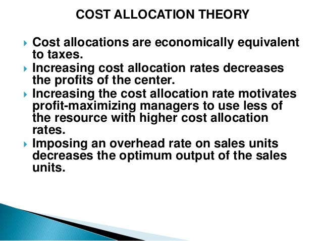 Lecture 5 cost allocations- theory