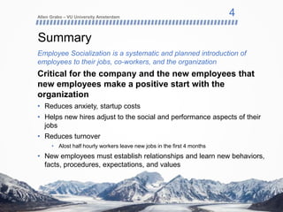Intro to HRM Lecture 5 - Employee socialization | PPT