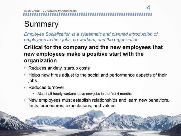 Intro to HRM Lecture 5 - Employee socialization | PPT