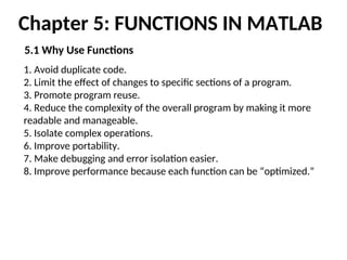 LECTURE 5-Function in Matlab how to use mathlab | PPT