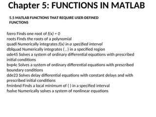 LECTURE 5-Function in Matlab how to use mathlab | PPT