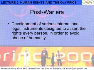Human Rights and the Olympic Movement (Lecture 5 of 5) | PPT