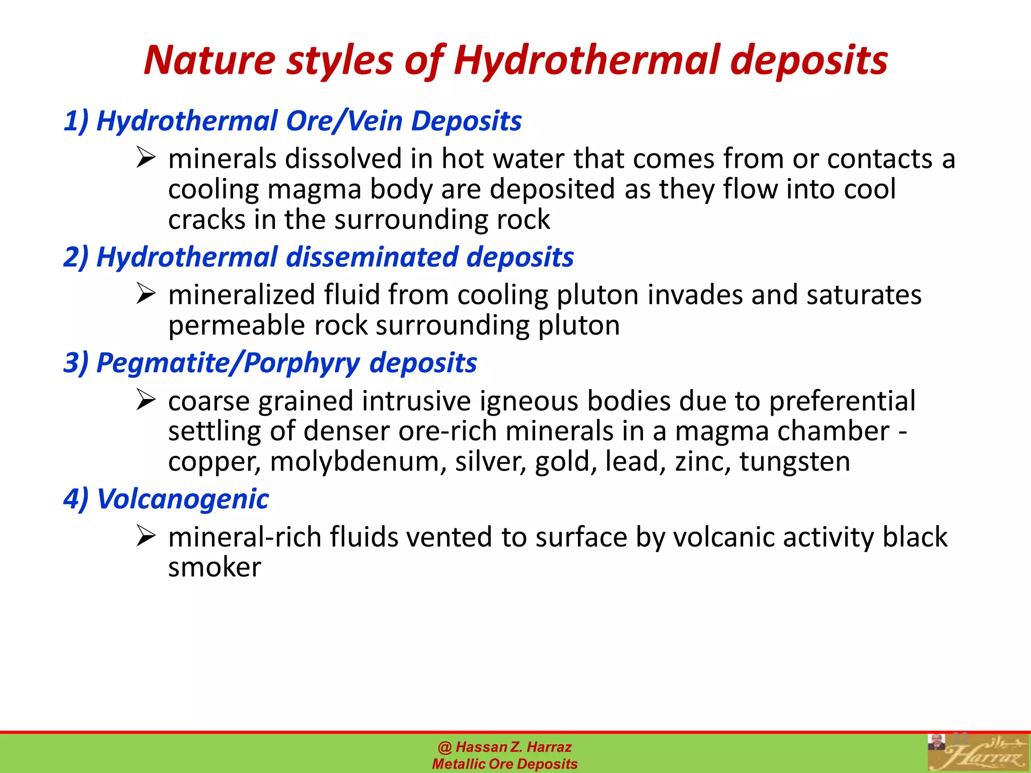 Lecture 5 hydrothermal ore deposits | PDF