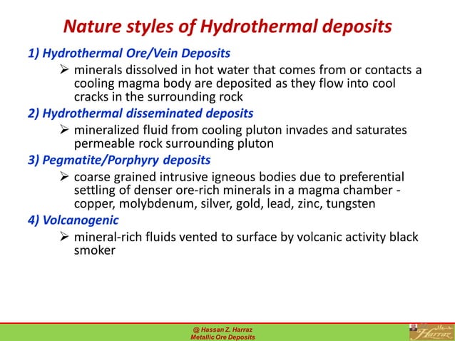 Lecture 5 hydrothermal ore deposits | PDF | Geology | Science