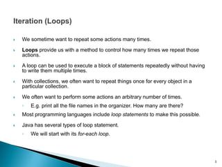 Lecture 5 - Interaction with for each and while loops | PPT