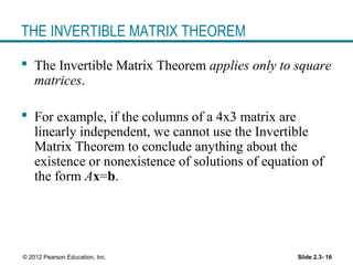 Lecture 5 inverse of matrices - section 2-2 and 2-3 | PPT