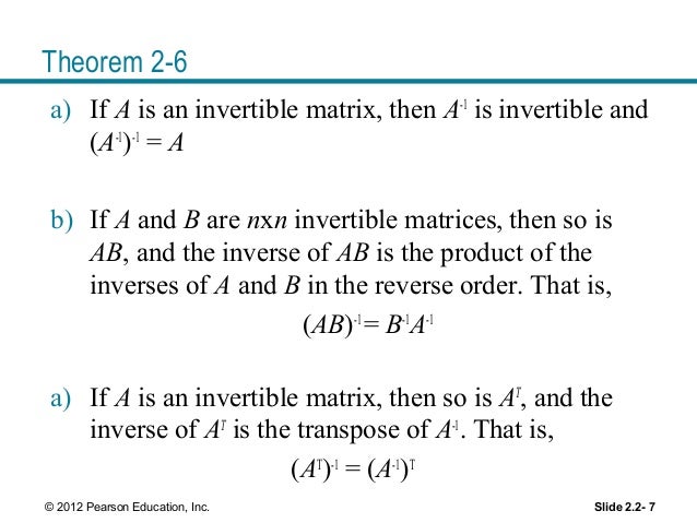 Lecture 5 inverse of matrices - section 2-2 and 2-3