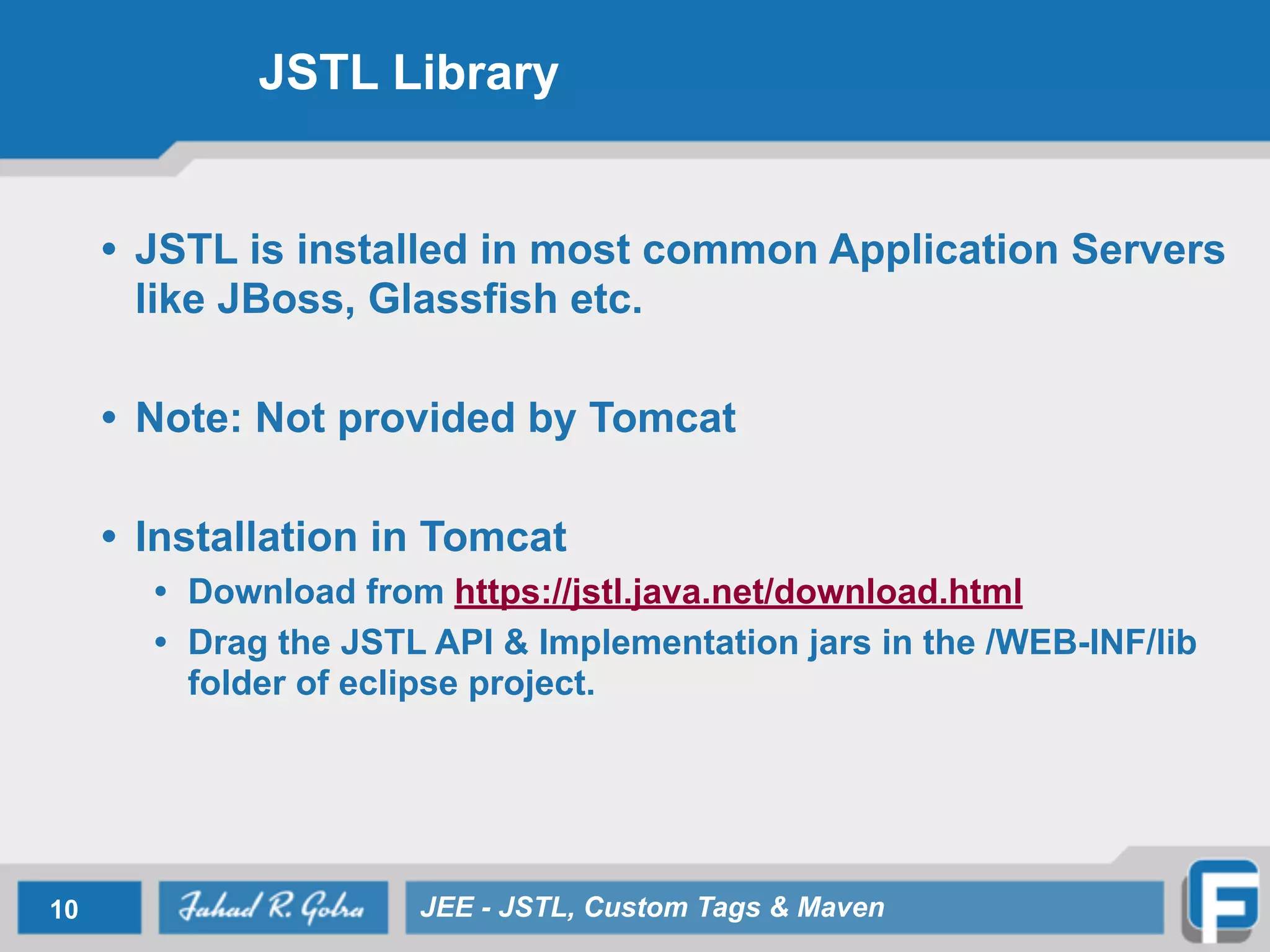 Lecture 5 JSTL, custom tags, maven | PDF