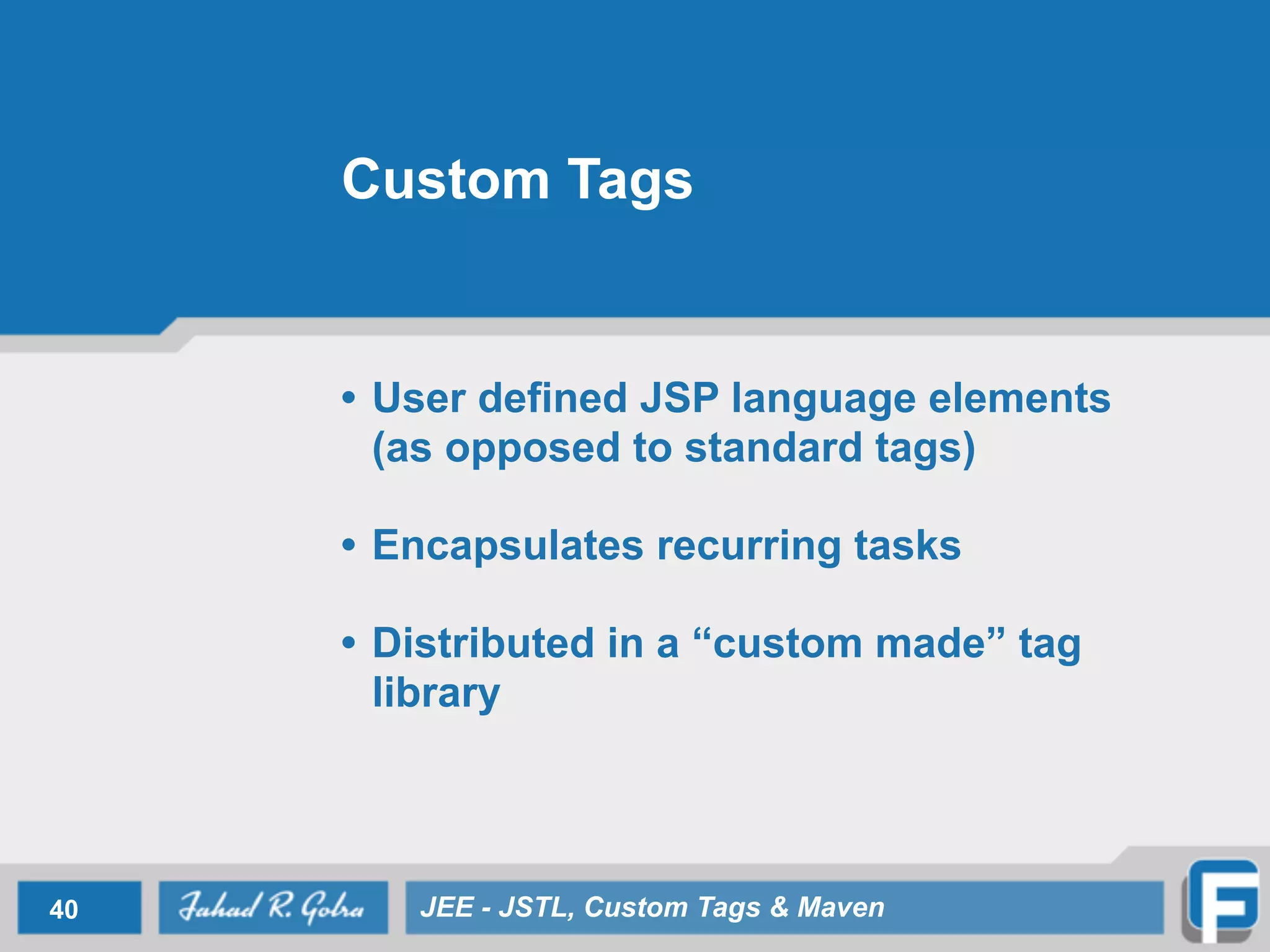 Lecture 5 JSTL, custom tags, maven | PDF