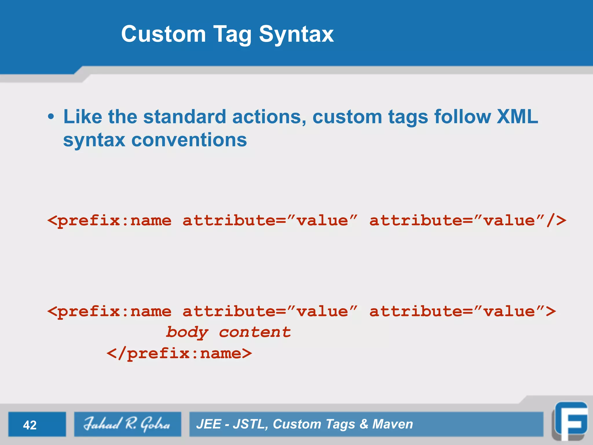 Lecture 5 JSTL, custom tags, maven | PDF