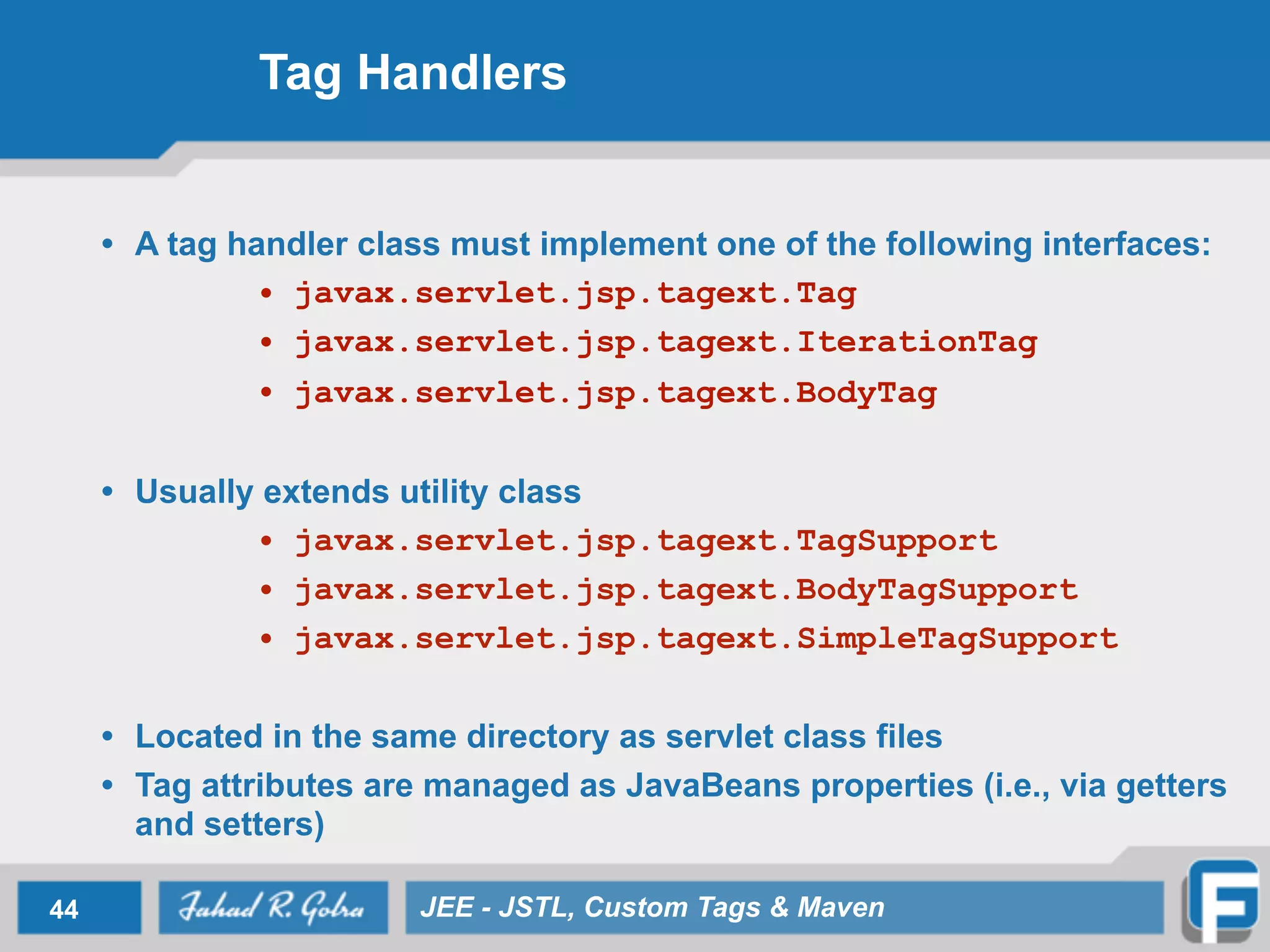 Lecture 5 JSTL, custom tags, maven | PDF