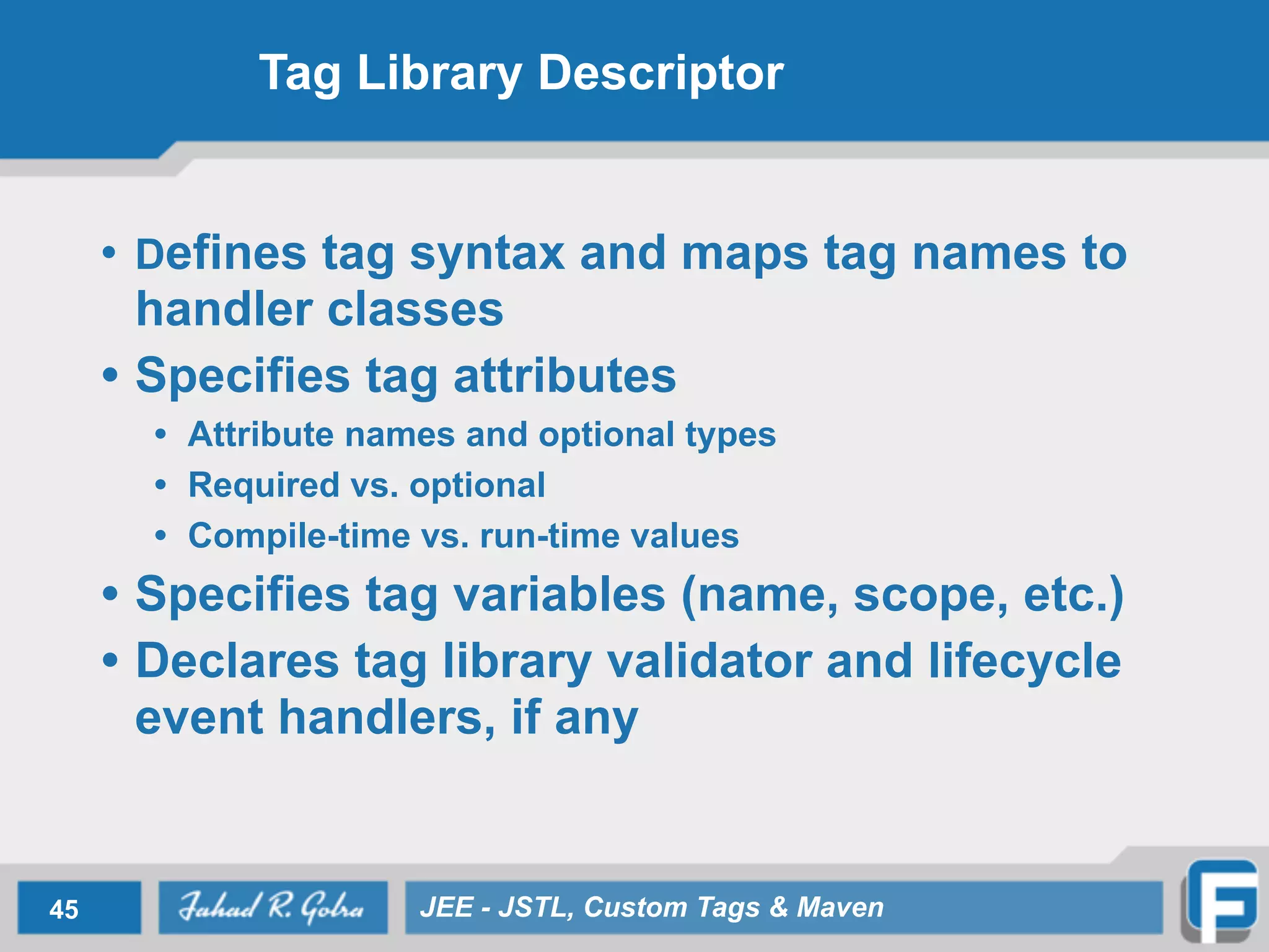 Lecture 5 JSTL, custom tags, maven | PDF