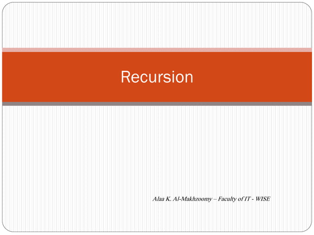 Recursion - Computer Algorithms | PPT