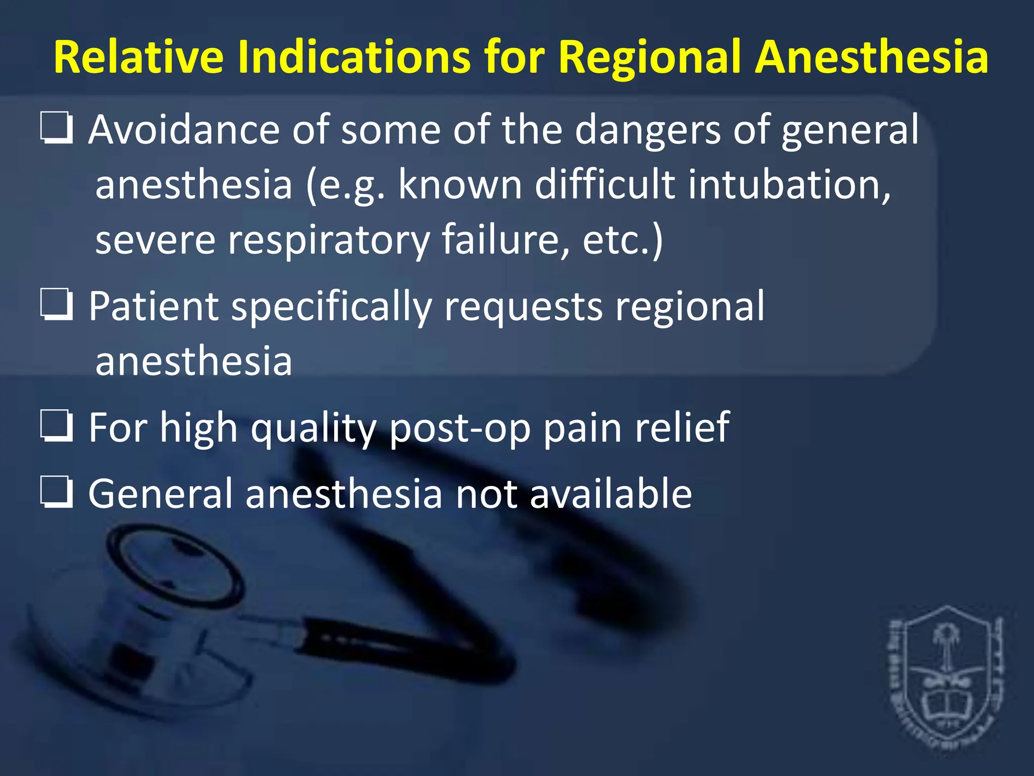 Regional Anaesthesia Techniques | PPT