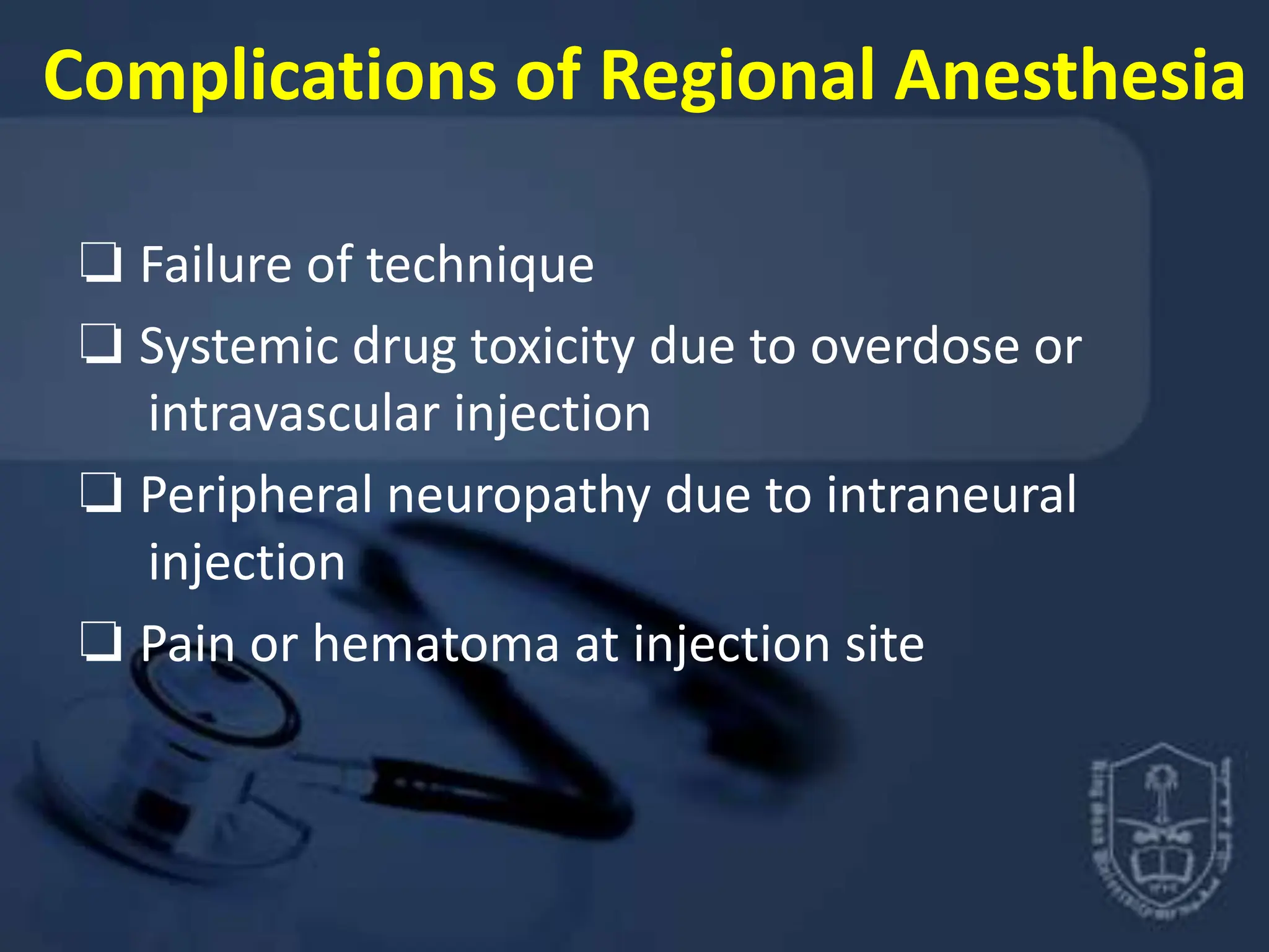 Regional Anaesthesia Techniques | PPT