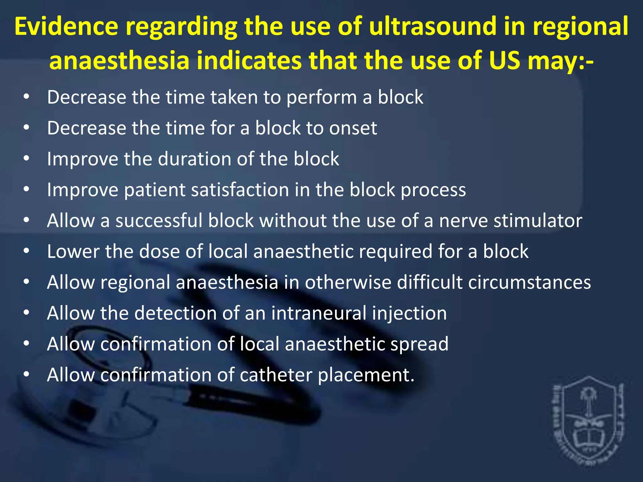 Regional Anaesthesia Techniques | PPT