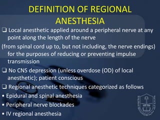 Regional Anaesthesia Techniques | PPT
