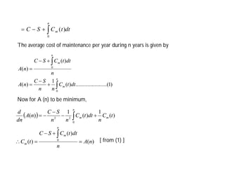 Lecture 5 - Replacement Problem for industrial equipments | PDF