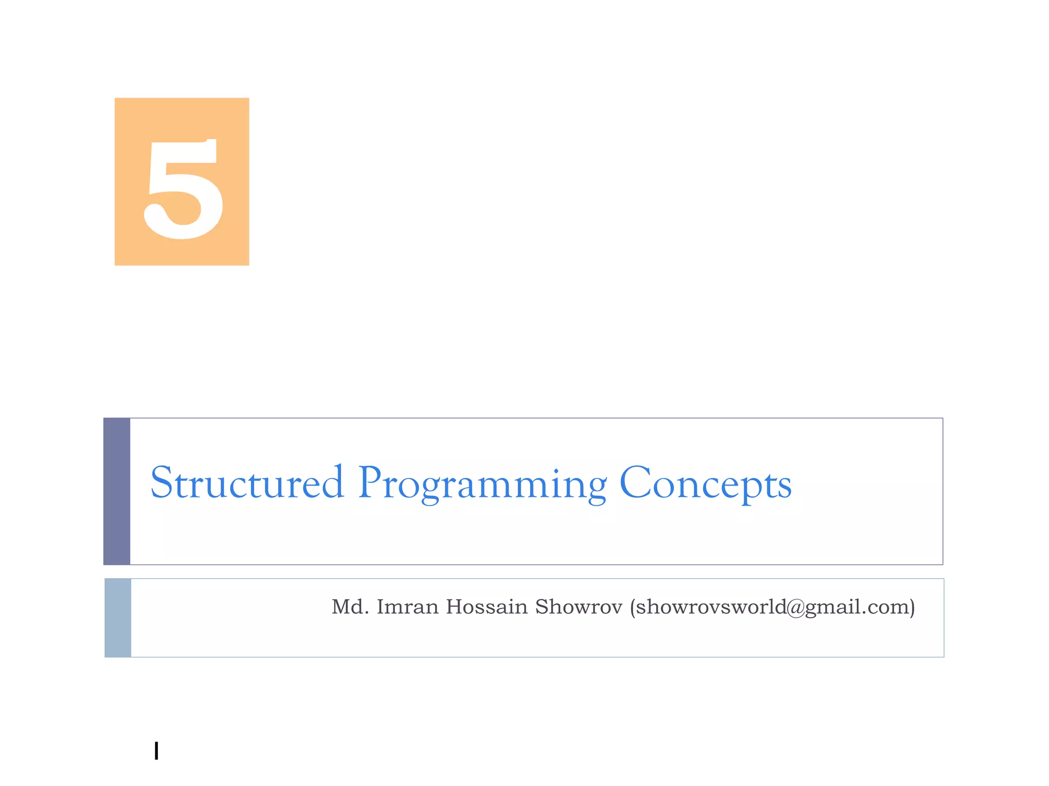 Lecture 5 Structured Programming Language Ppt