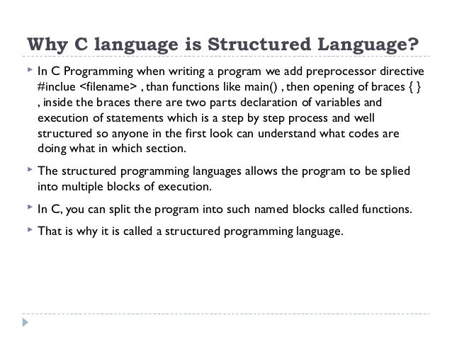Lecture 5 Structured Programming Language
