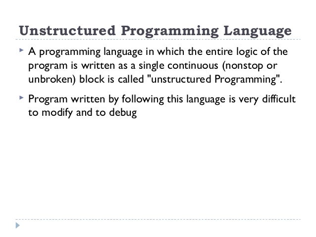 Lecture 5 Structured Programming Language
