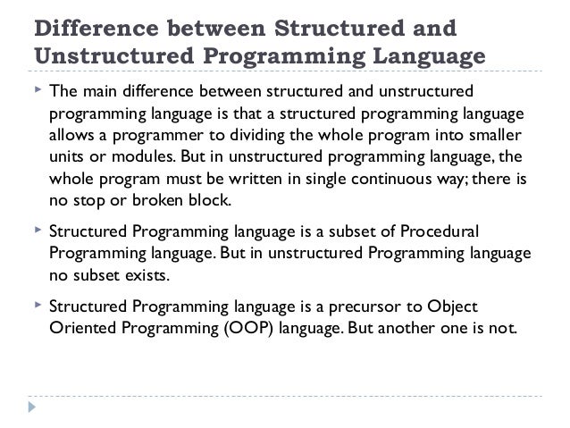 Lecture 5 Structured Programming Language