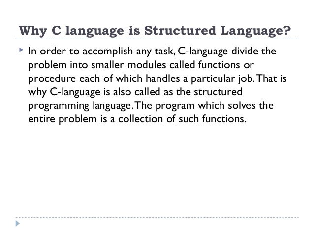 Lecture 5 Structured Programming Language