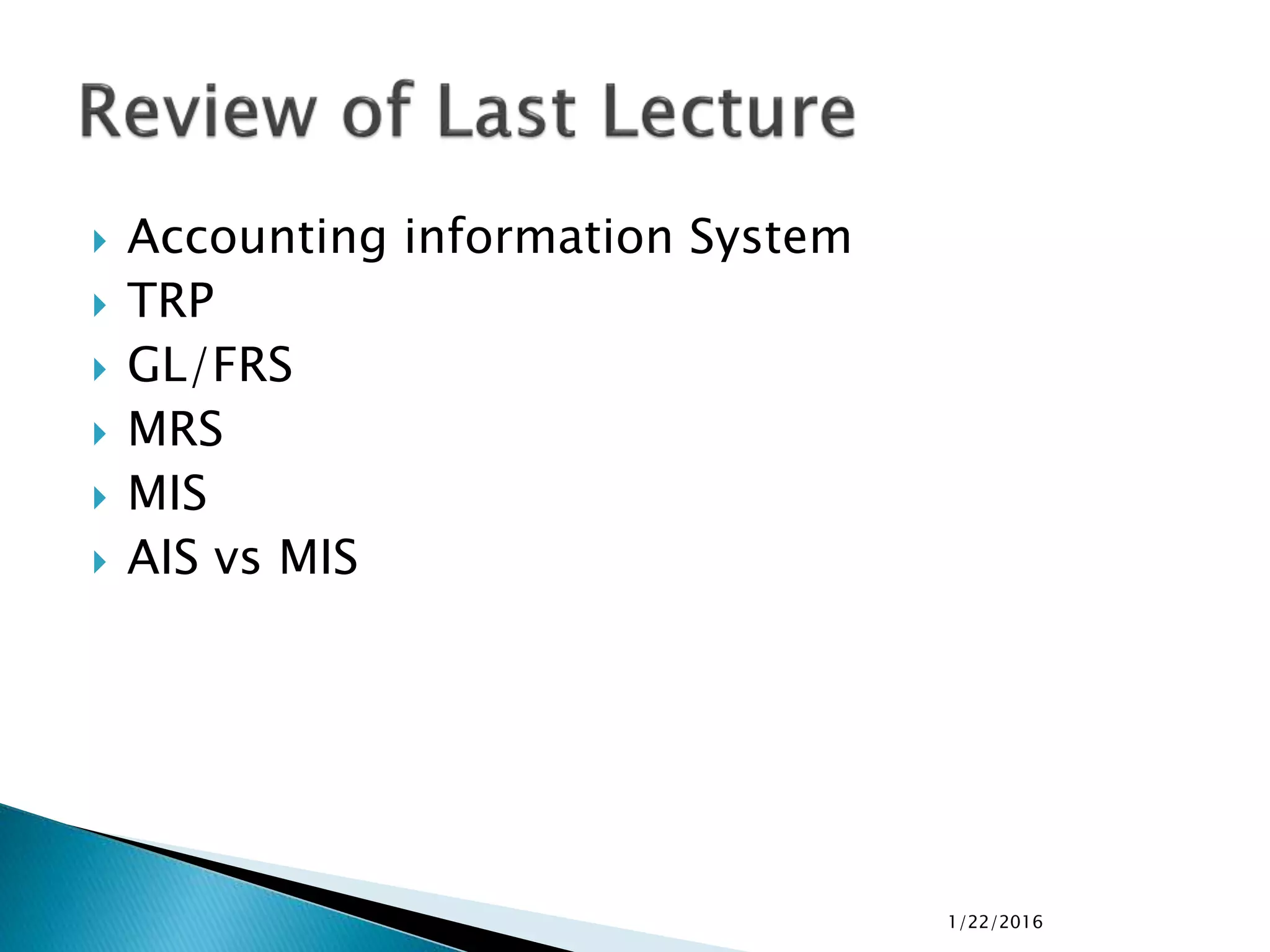 Lecture 5 the information system - a general model of ais | PPTX