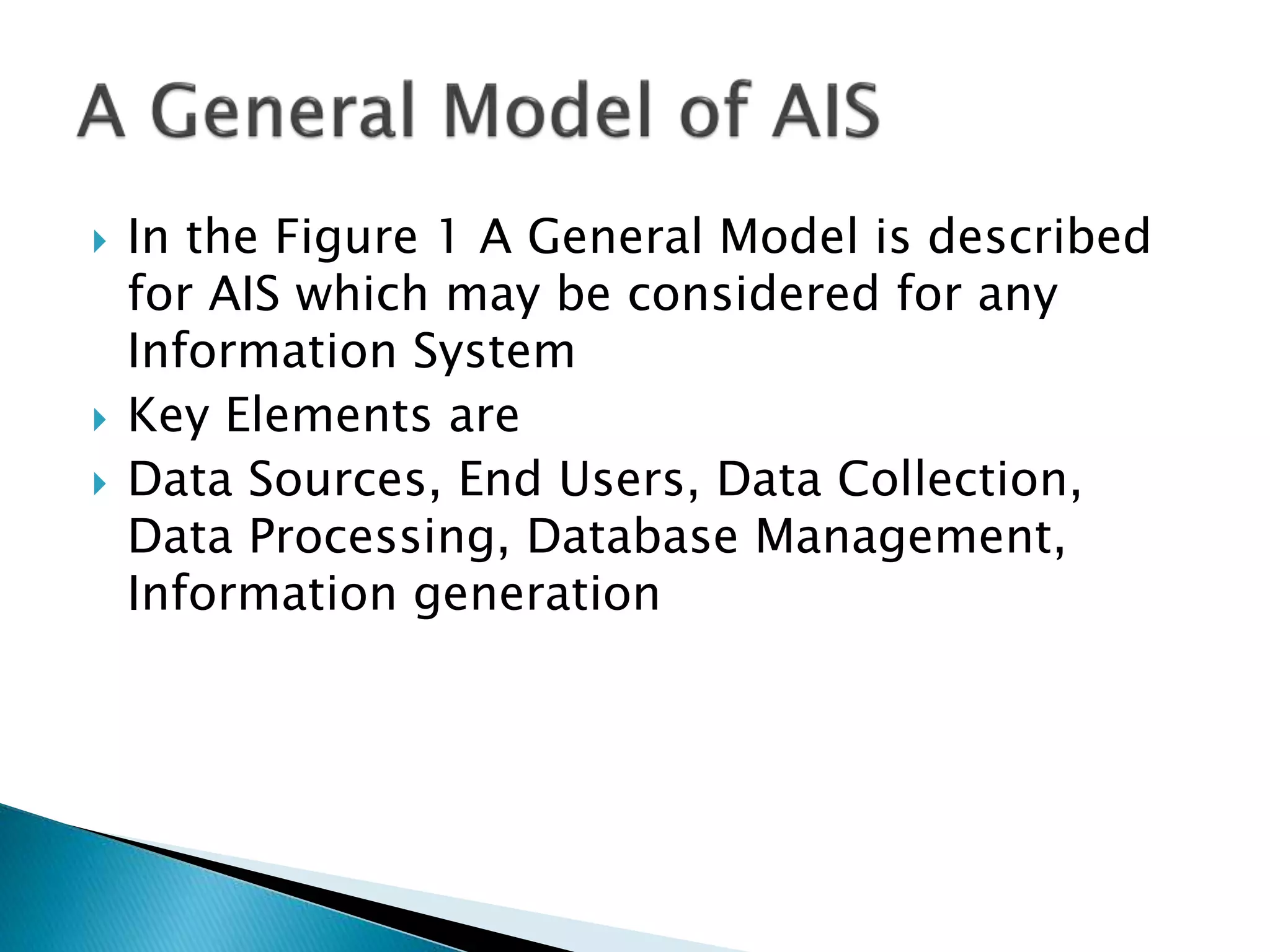 Lecture 5 the information system - a general model of ais | PPTX