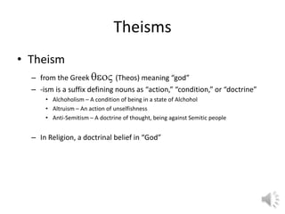 Lecture 5 theisms | PPTX | Religion & Spirituality