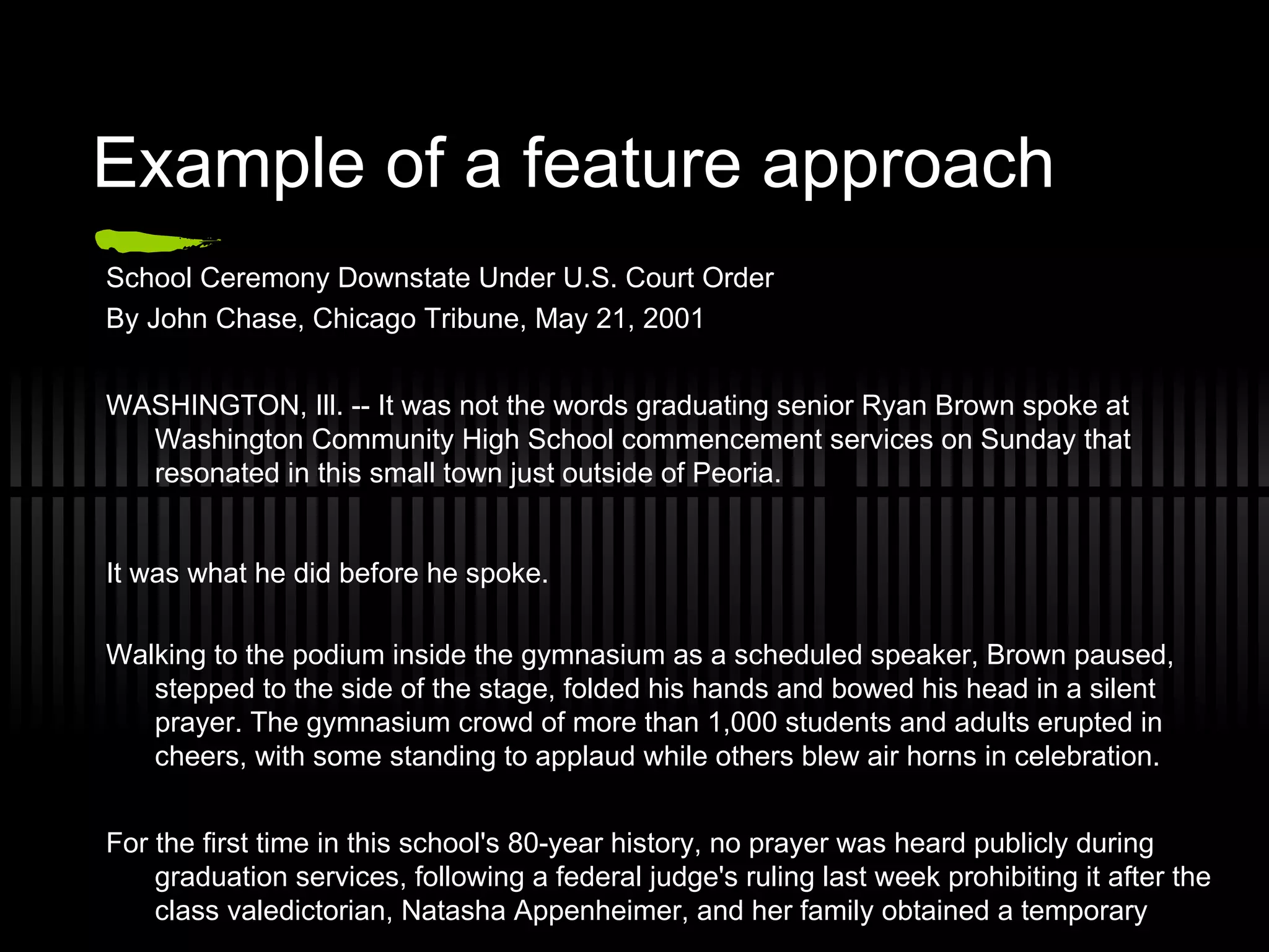 Lecture 5 writing a news feature | PPT