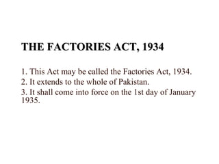 Lecture # 5 (15.02.2017) @ ibt factories act 1934 | PPT