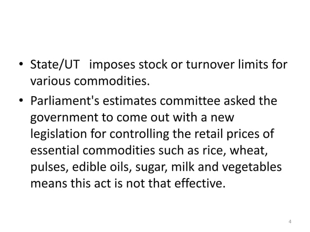 Lecture # 54 essential commodities act | PPT