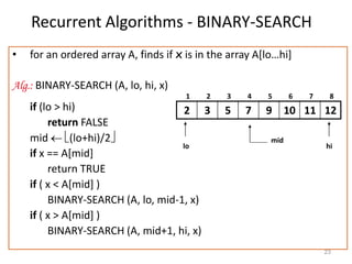 Lecture 5 6_7 - divide and conquer and method of solving recurrences | PDF