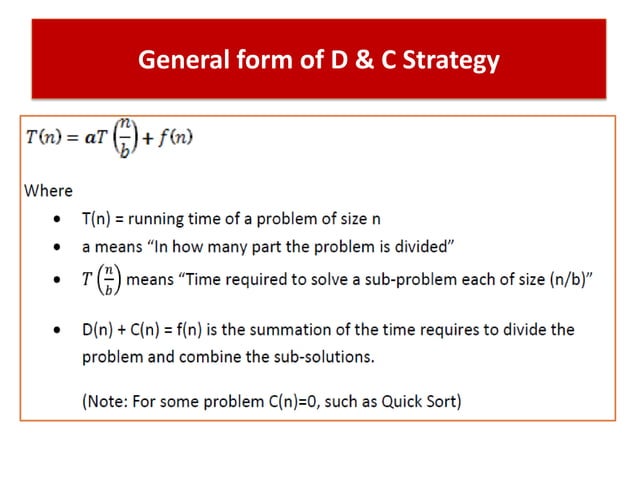 Lecture 5 67 Divide And Conquer And Method Of Solving Recurrences Pdf