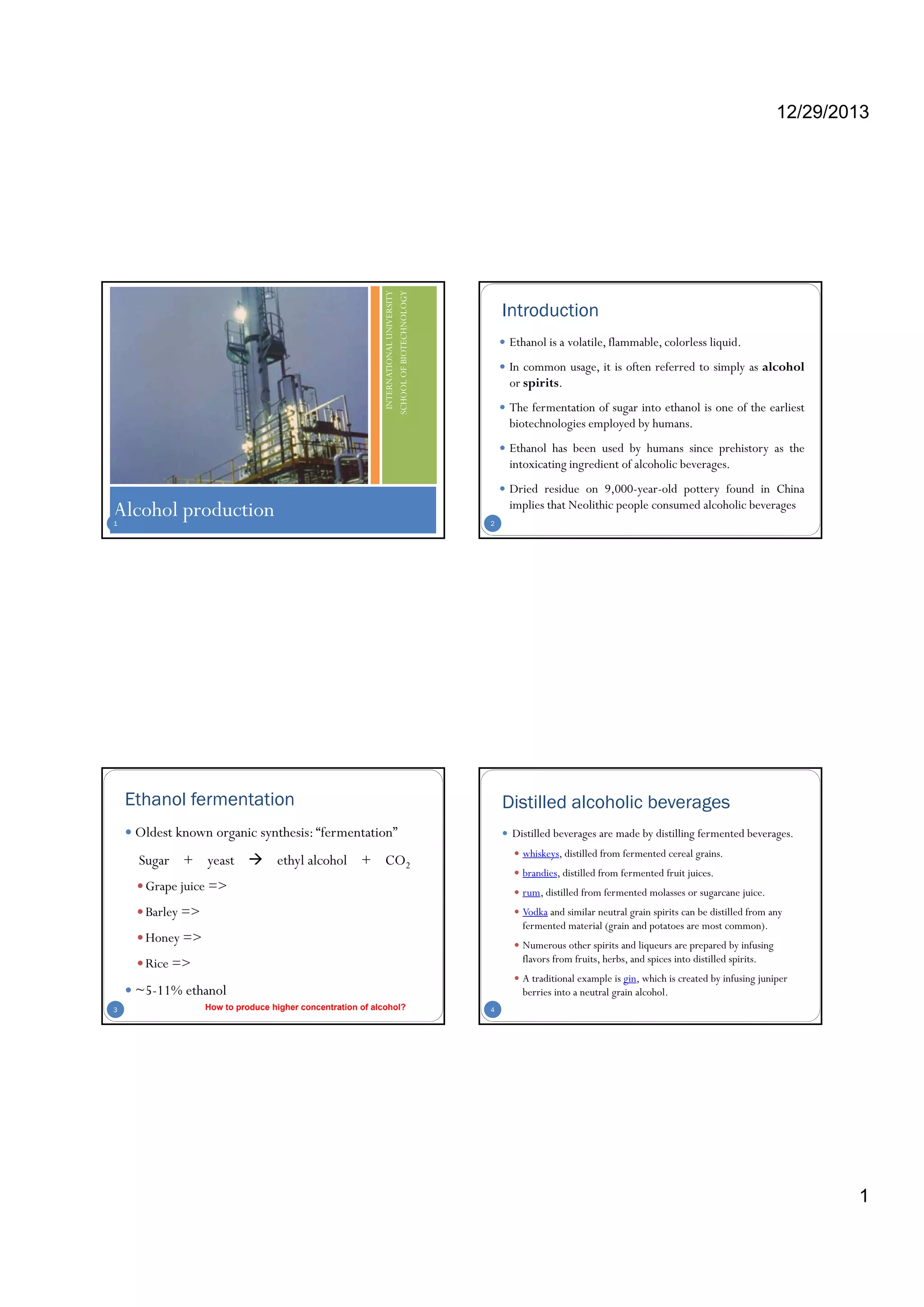Lecture 5 Alcohol production | PDF