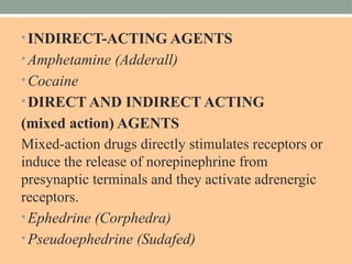 Lecture ANS continued, Adrenergic Drugs | PPTX