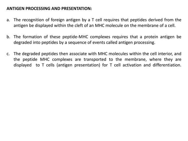 Lecture on Antigen processing and presentation pathways | PDF ...