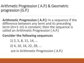 Lecture 5 Arithmetic Progression & Geometric Progression.pdf