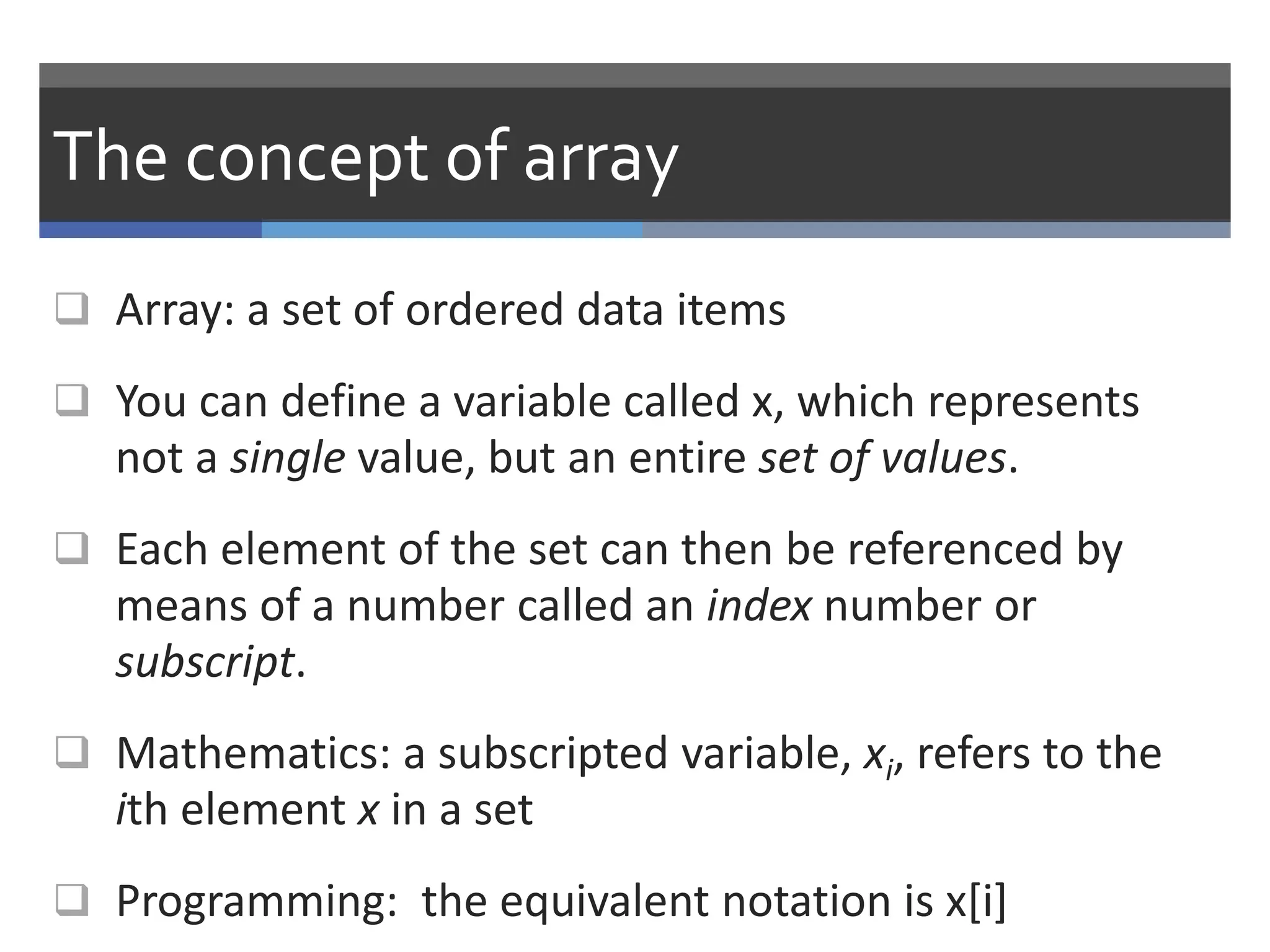 Lecture 5Arrays on c++ for Beginner.pptx | Programming Languages | Computing