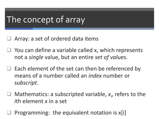 Lecture 5arrays On C For Beginnerpptx Programming Languages