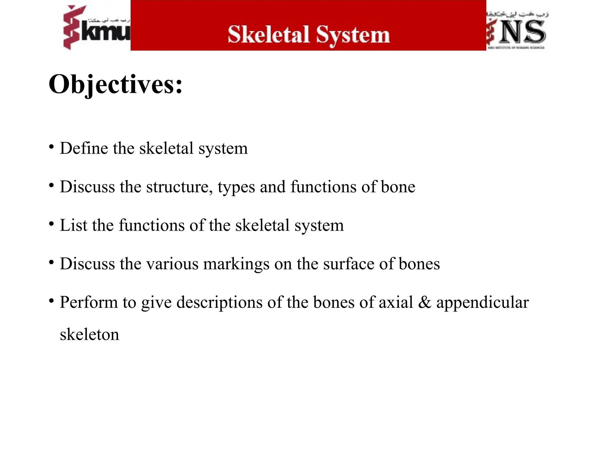Bscn chapter number 5 skeletal system BS | PPTX