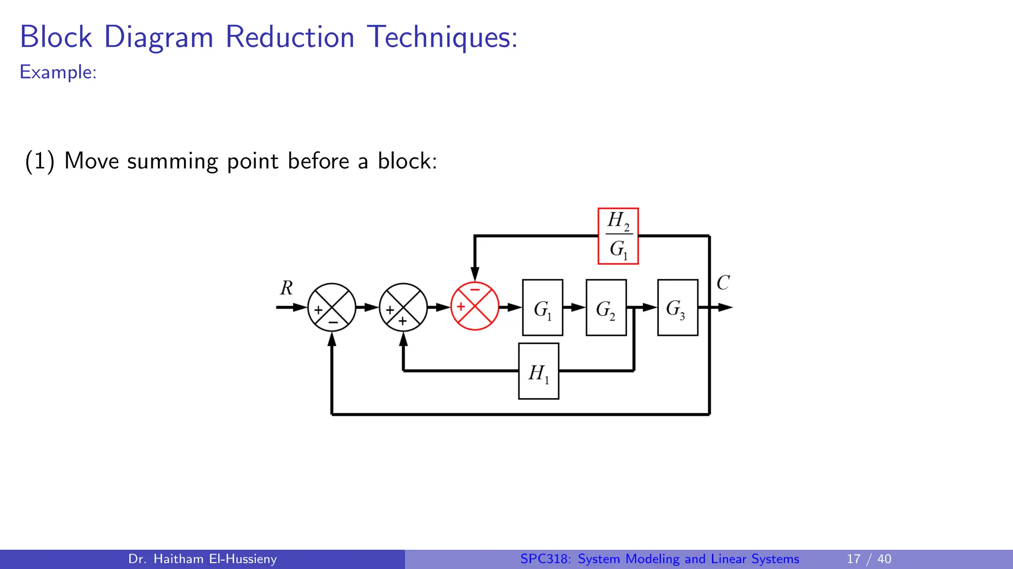 block diagram reduction of control system | PDF