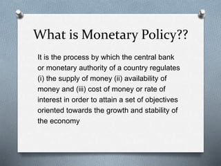 Lecture 5 central bank, fuction, monetary policy, objective | PPTX